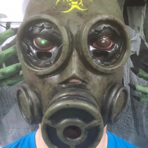 LED Gas Mask Toxic Full Head Latex Halloween Outbreak Zombie | Etsy