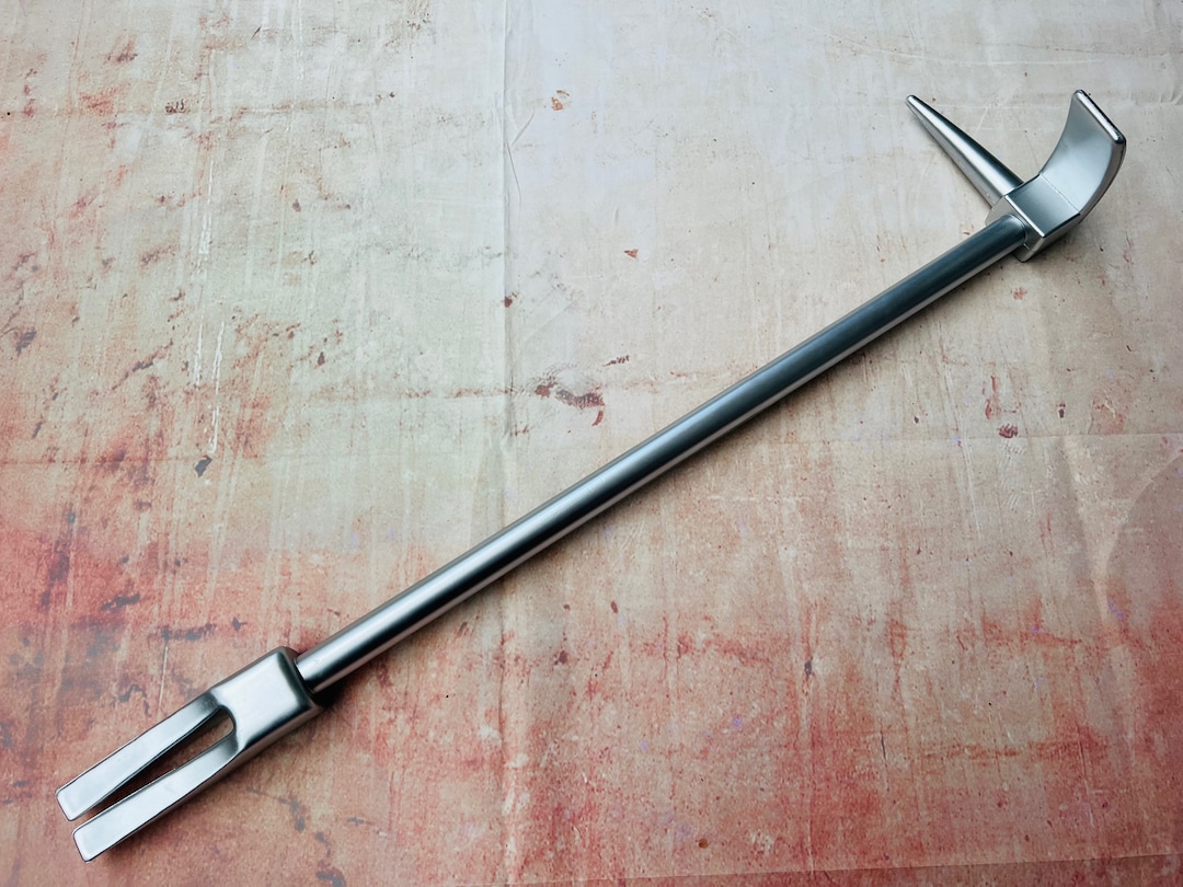 Halligan Bar Tool PU Halloween Movie Prop Silver Ends Firefighter ...