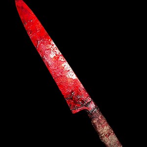 Kitchen Knife Movie Prop PU, Burlap Handle Bloody Myers Horror Blade ...