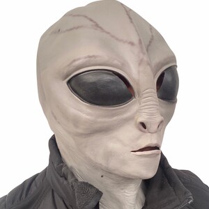 Grey Alien Mask UFO Extra Terrestrial Roswell Spaceman Costume ...