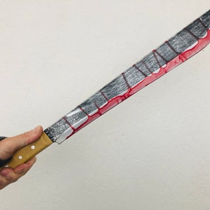 Fake PU Foam Bloody Machete Handheld Movie Prop Halloween Vs Jason ...