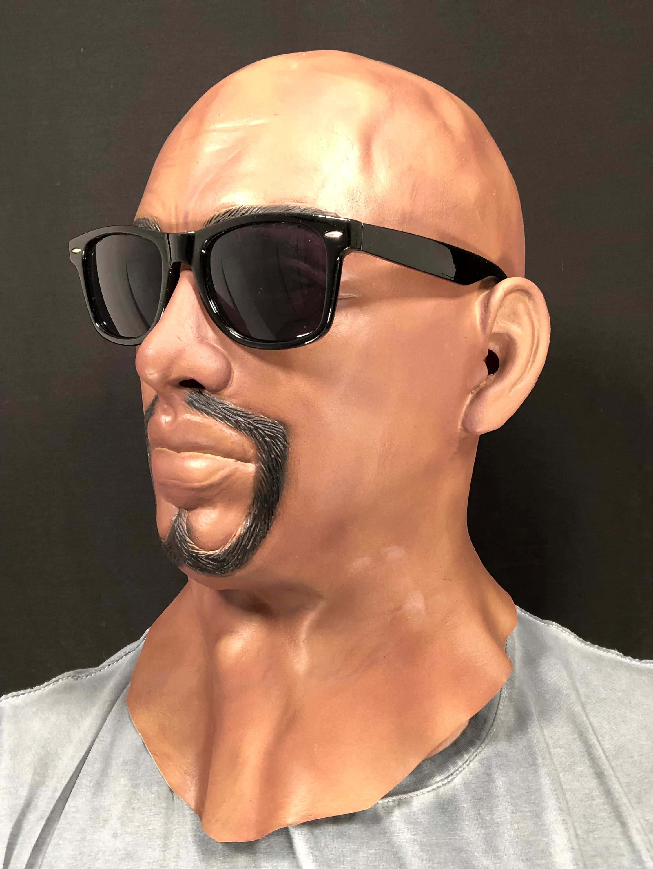 Realistic Black Male Man Mask With Beard Latex Full Head & - Etsy UK