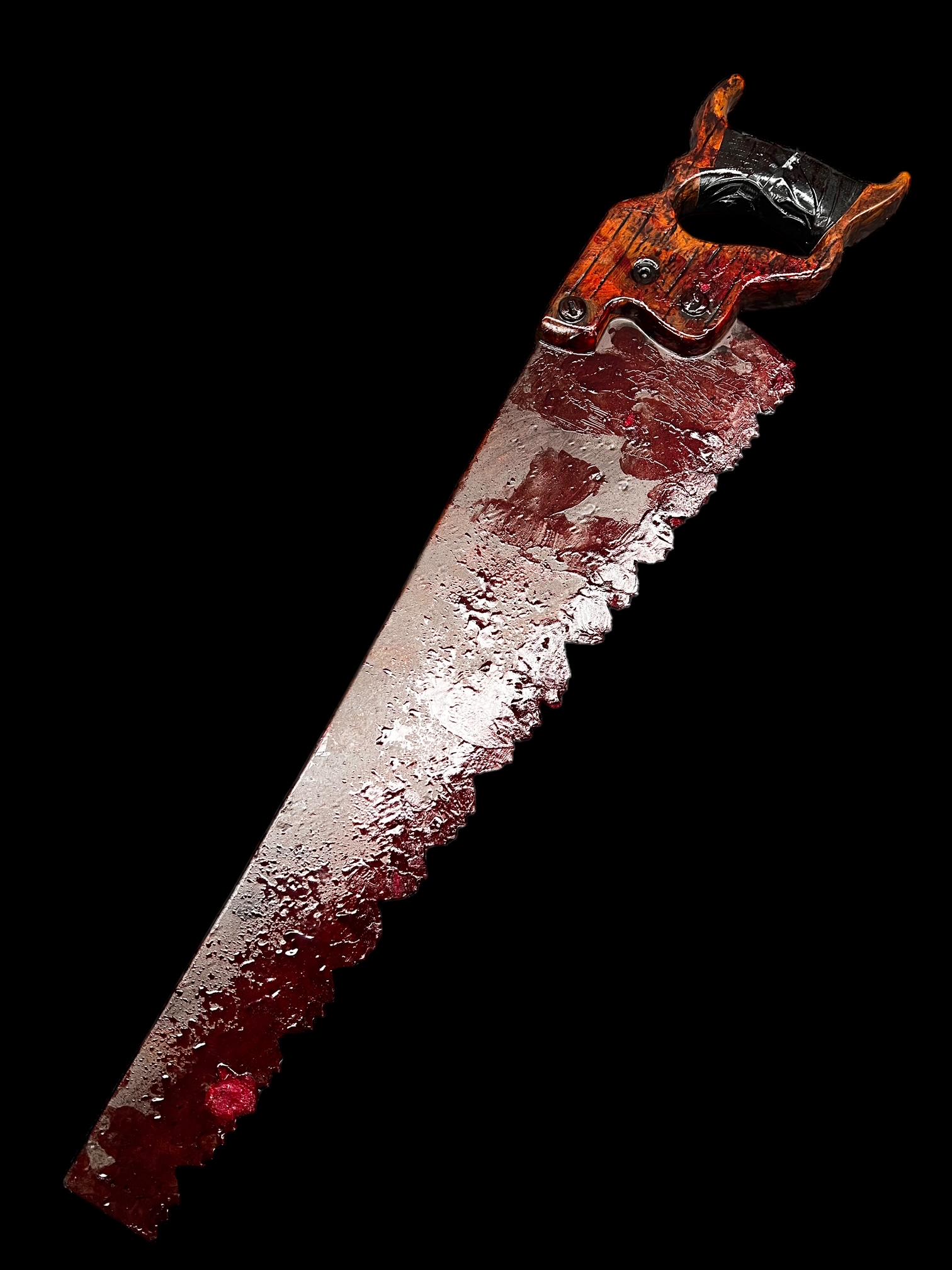 Vintage Saw Movie Prop PU, Bloody Hand Saw Horror Sawtooth Blade ...