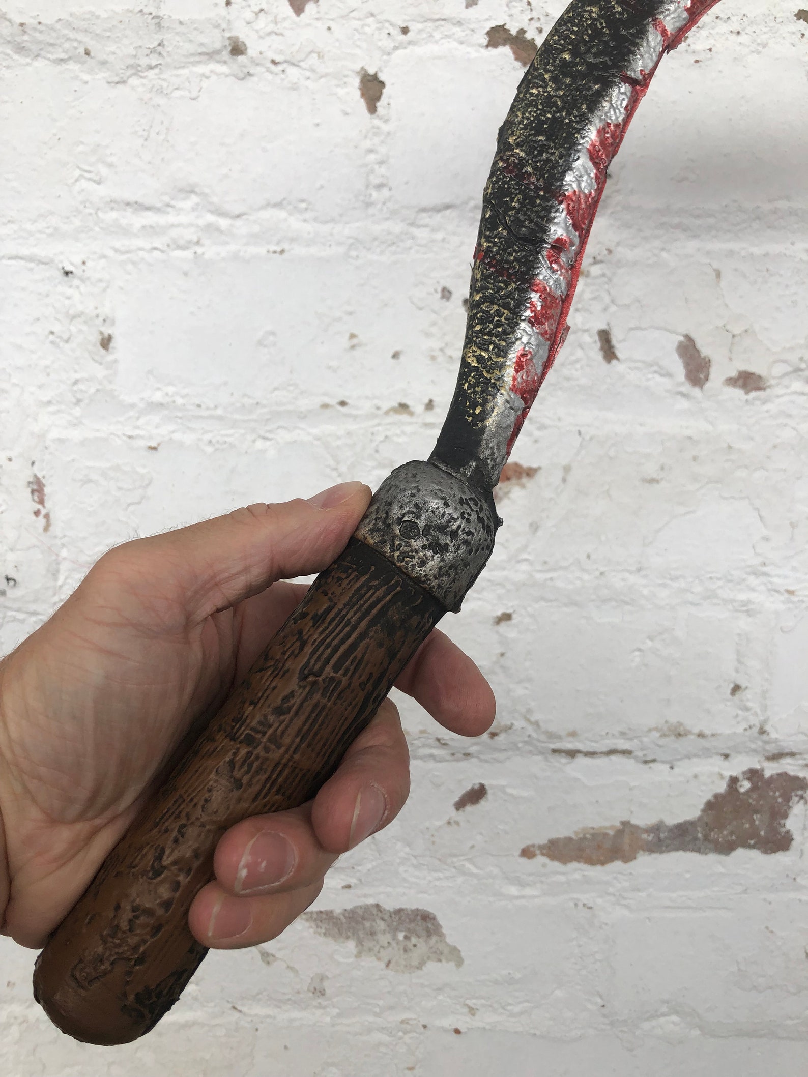 Realistic Handheld Bloody Sickle Scythe Corn Knife Horror Movie Prop ...