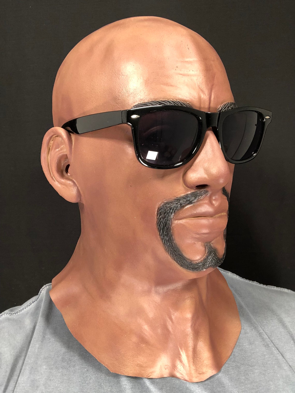 Realistic Black Male Man Mask With Beard Latex Full Head & - Etsy UK