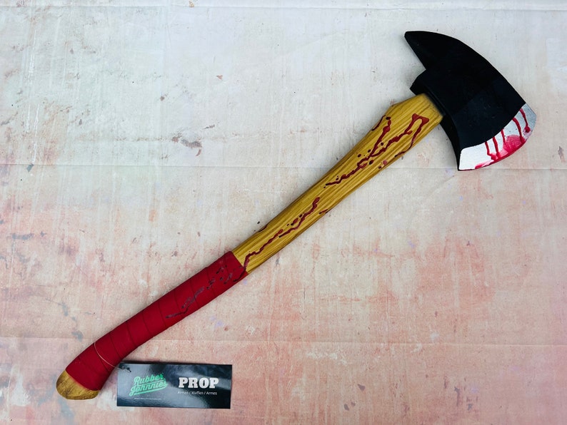 Bloody Fireman's Axe Hatchet PU Movie Prop Weapon Halloween Pick Axe ...