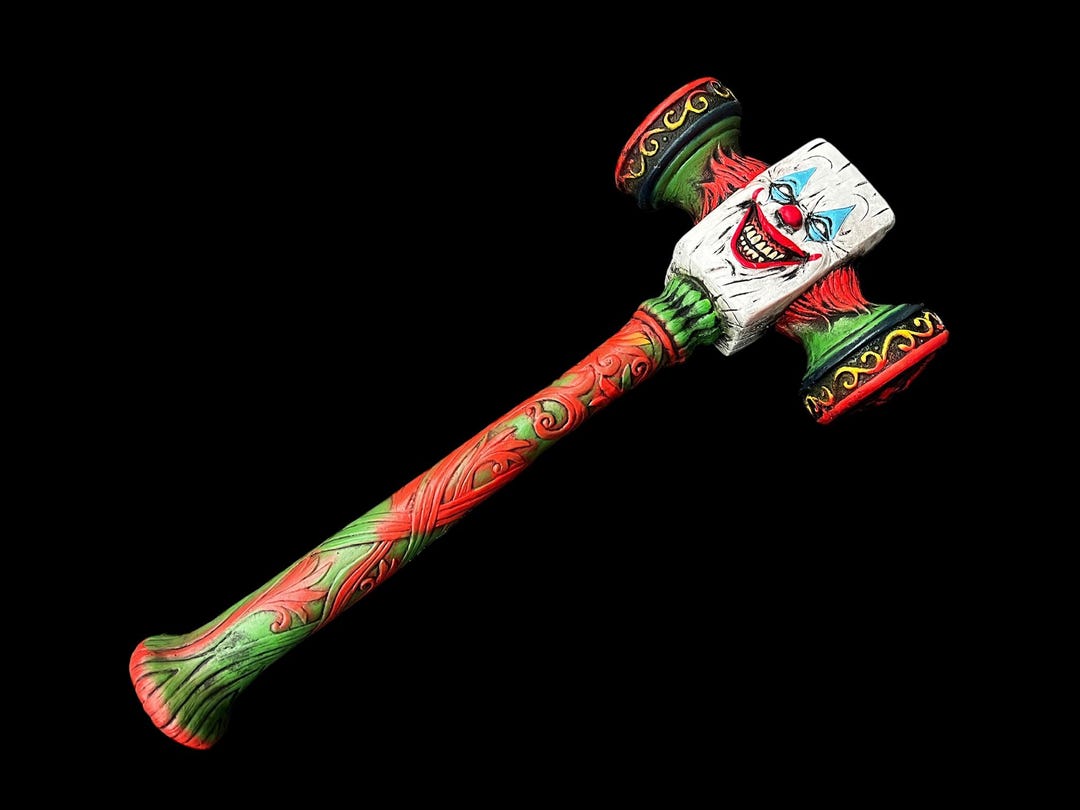 Clown Mallet Highly Detailed Multi Colour Hammer Movie Prop PU Horror ...