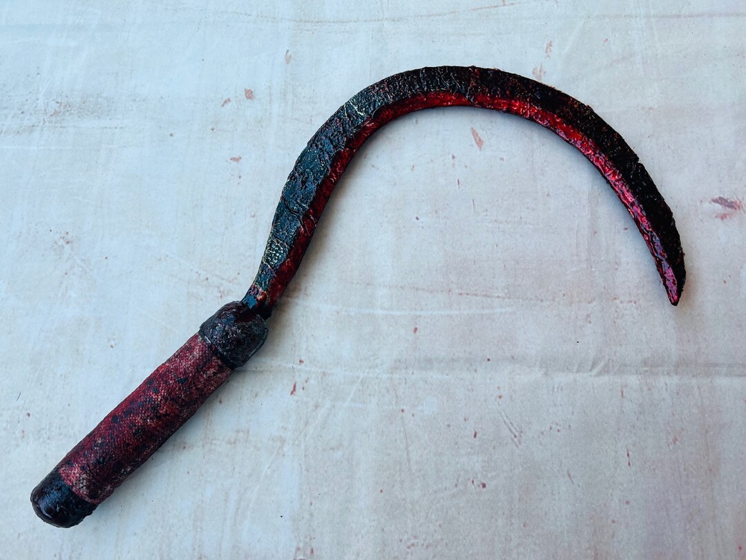 Bloody Handheld Corn Scythe Movie Prop PU Customized Horror Weapon - Etsy