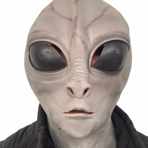 Grey Alien Mask UFO Extra Terrestrial Roswell Spaceman Costume ...