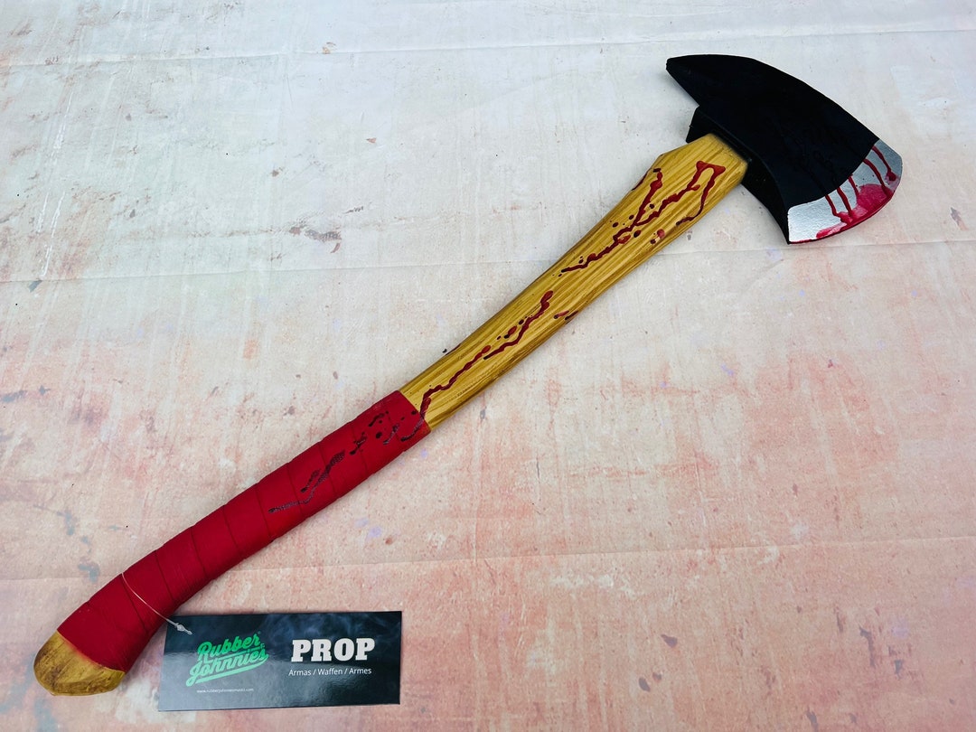 Bloody Fireman's Axe Hatchet PU Movie Prop Weapon Halloween Pick Axe ...