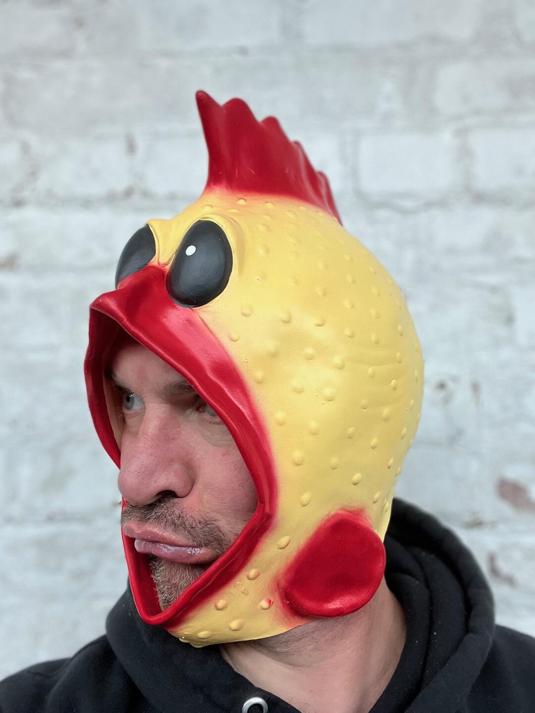 Funny Rubber Chicken Head Mask Open Face Masks - Etsy