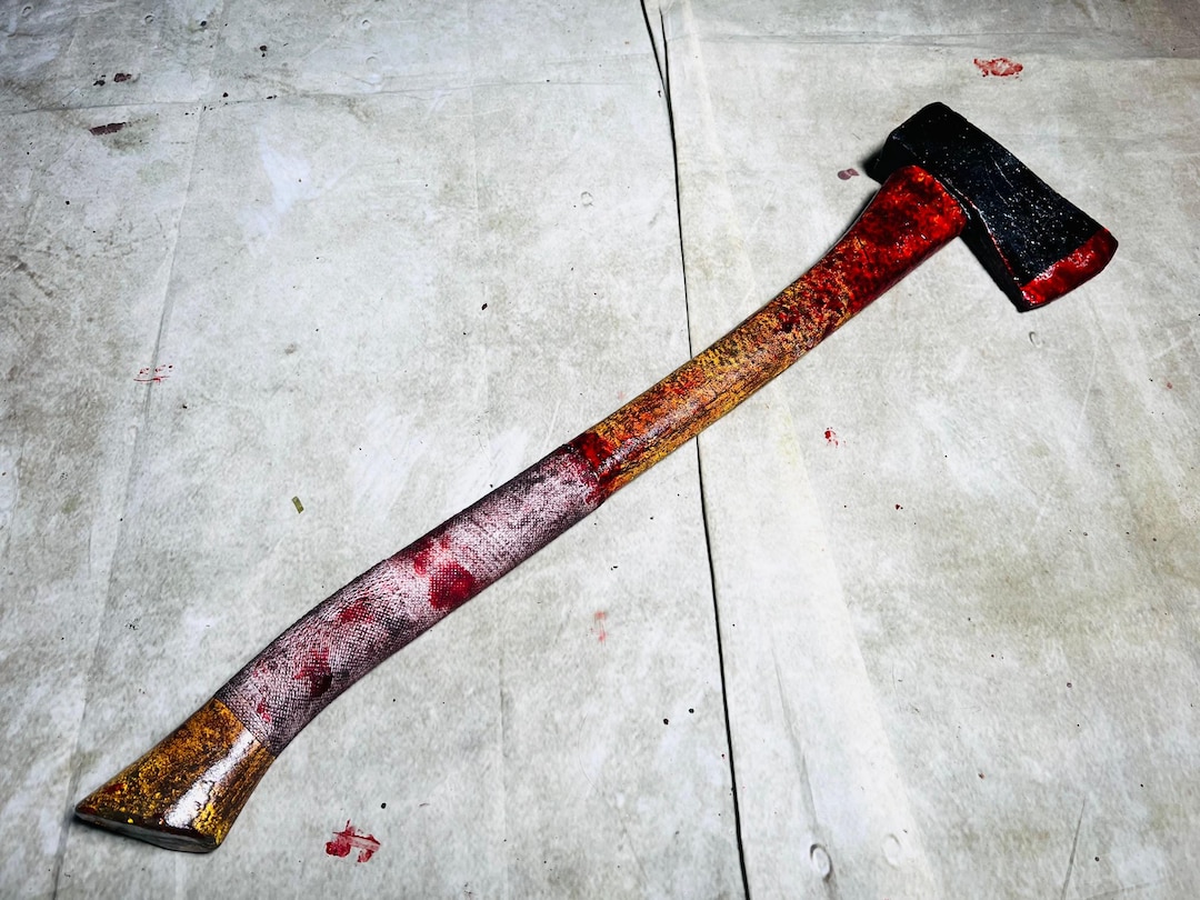 Long Handle Hatchet Movie Prop PU, Bloody Axe Horror Blade (customized ...