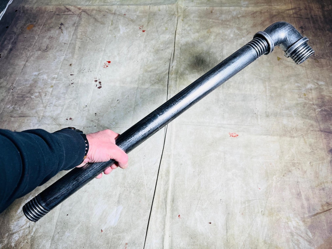 Long Metal Pipe PU Movie Prop Silver Bar Rusty & Bloody - Etsy
