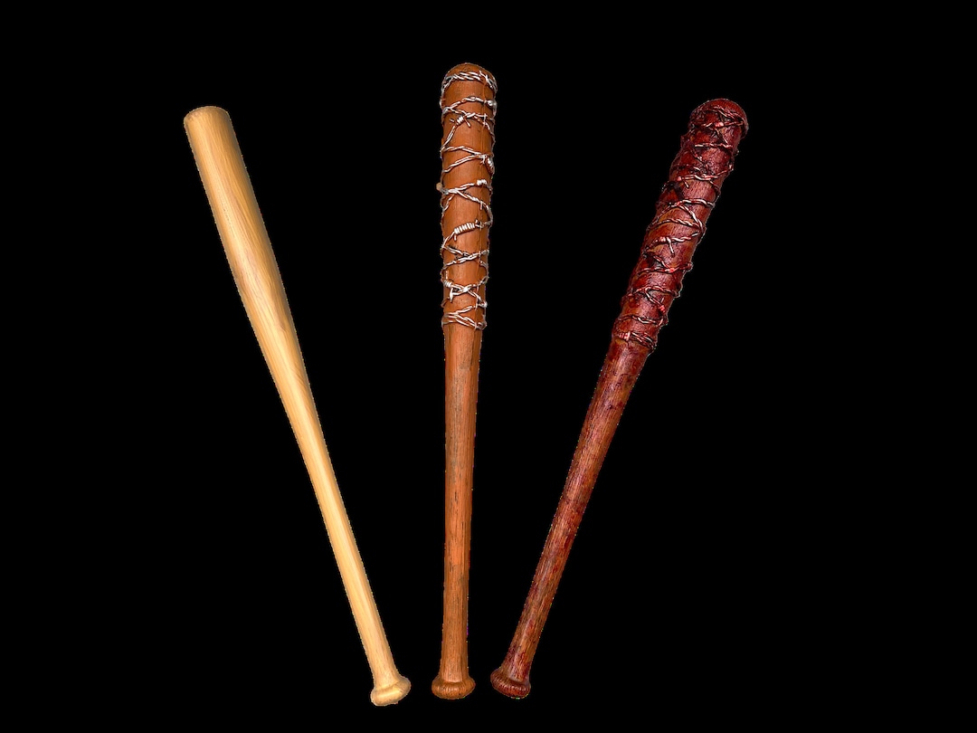 Realistic Baseball Bat Movie Prop PU Foam Fake Blood Barbed Wire Negan ...