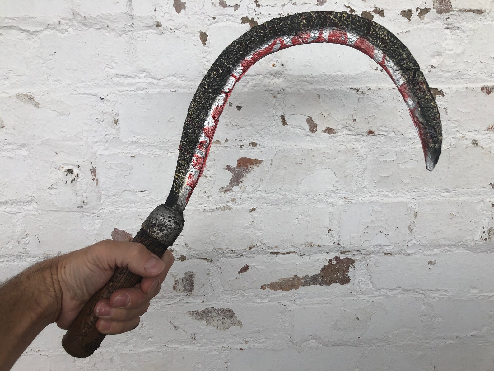 Realistic Handheld Bloody Sickle Scythe Corn Knife Horror Movie Prop ...