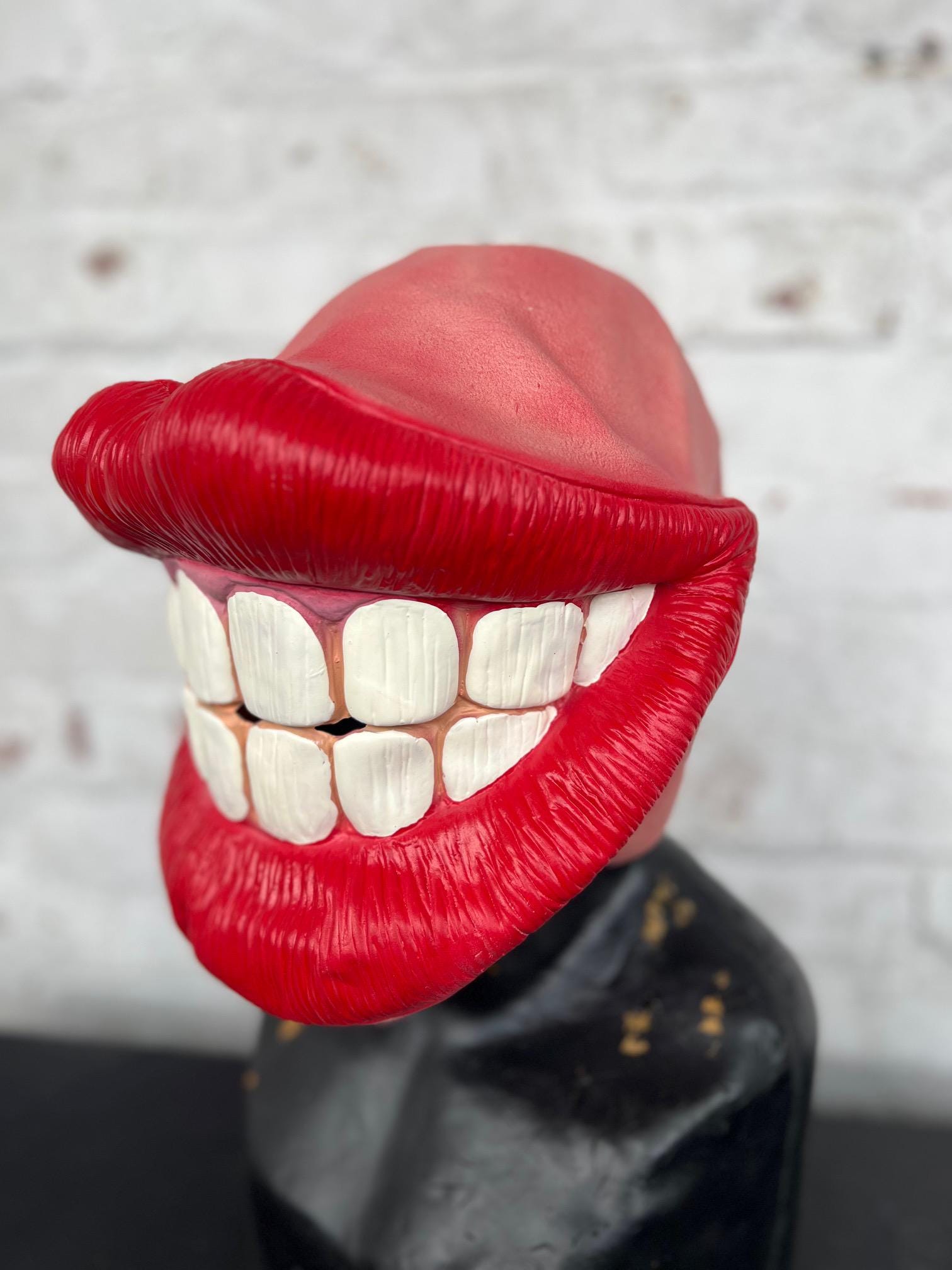 Funny Big Smiling Mouth Mask Red Lips White Teeth Overhead Masks - Etsy
