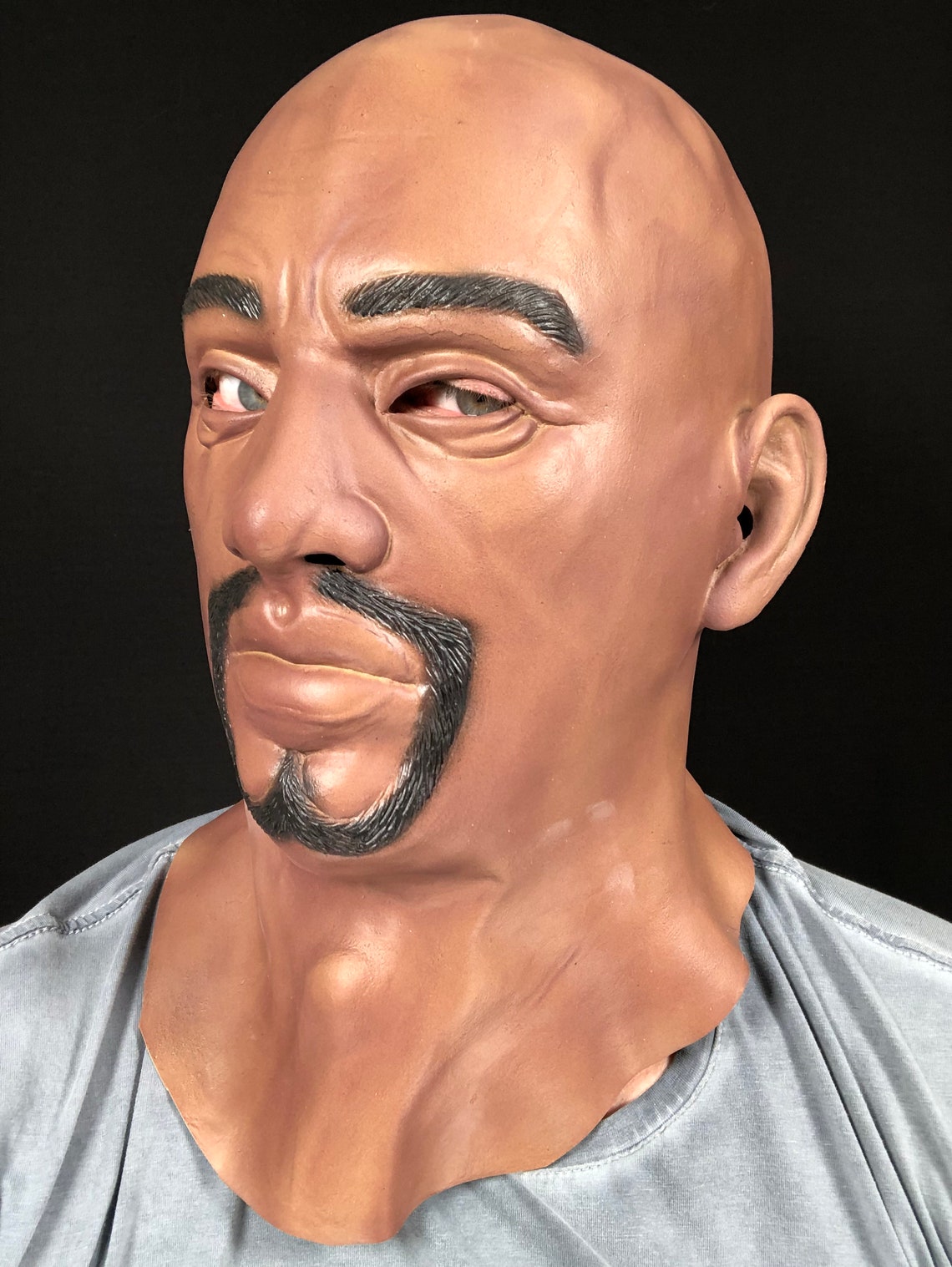 Realistic Black Male Man Mask With Beard Latex Full Head & - Etsy UK