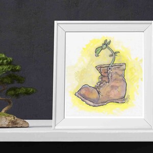 WALL-E BOOT PLANT Fine Art Quality Print (multiple Sizes) / Disney ...