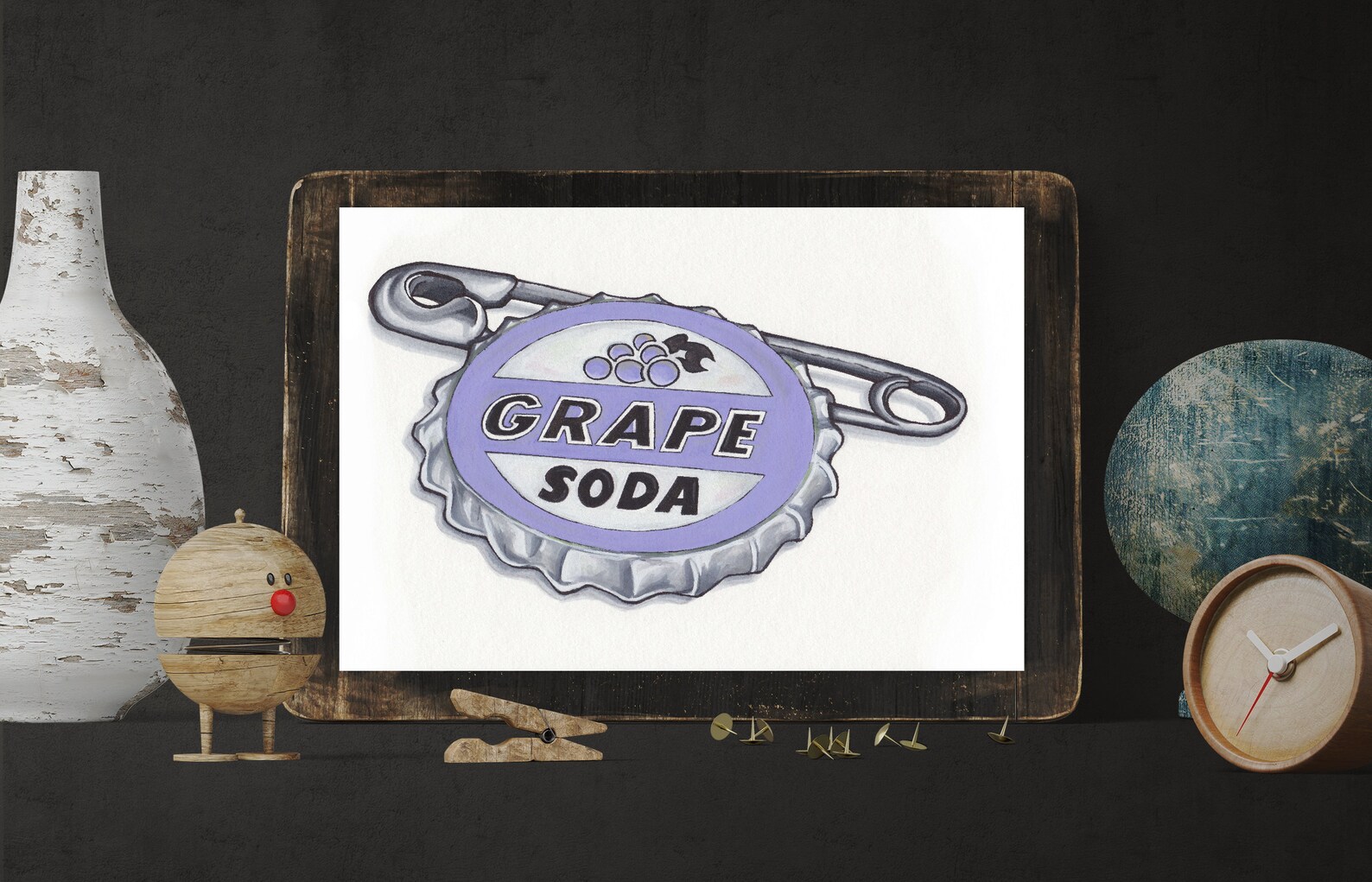 GRAPE SODA PIN Fine Art Quality Print (multiple Sizes) / Inspired by ...