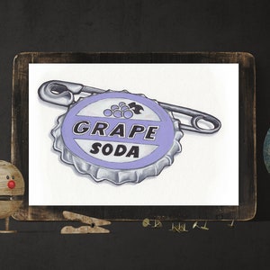 GRAPE SODA PIN Fine Art Quality Print (multiple Sizes) / Inspired by ...