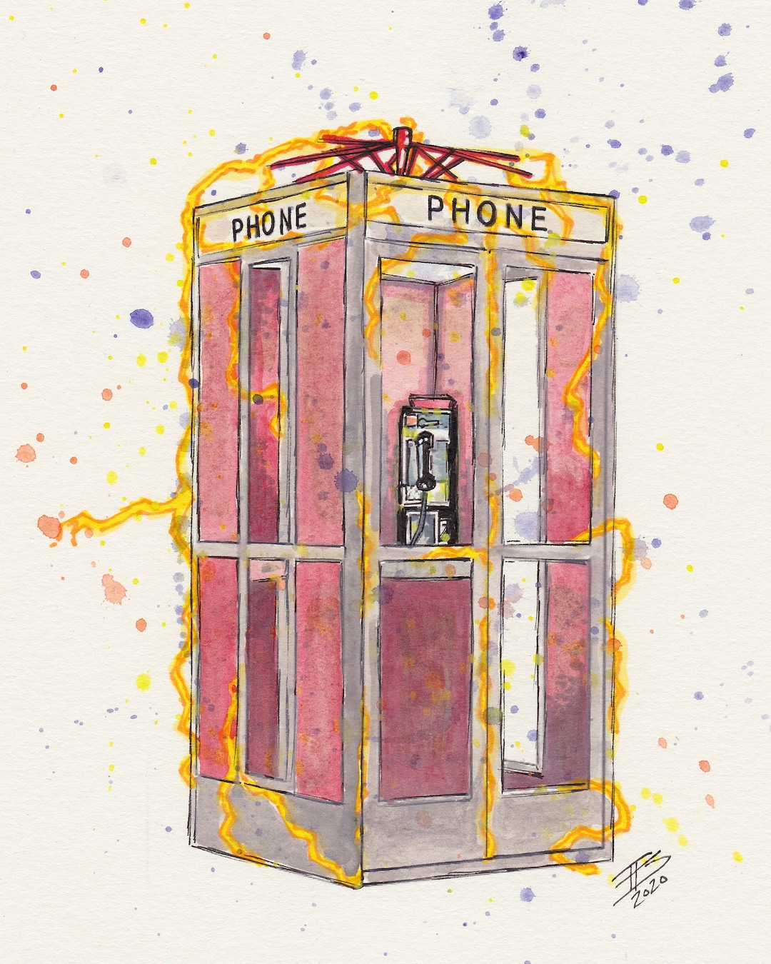 BILL and TED Telephone Booth Fine Art Quality Print (multiple Sizes ...