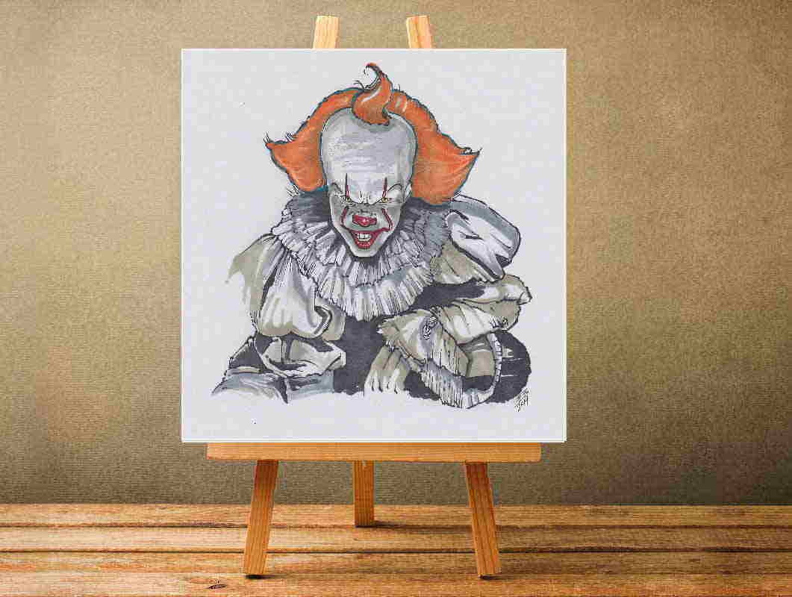 Creepy PENNYWISE CLOWN Fine Art Quality Print (multiple Sizes) / Creepy ...