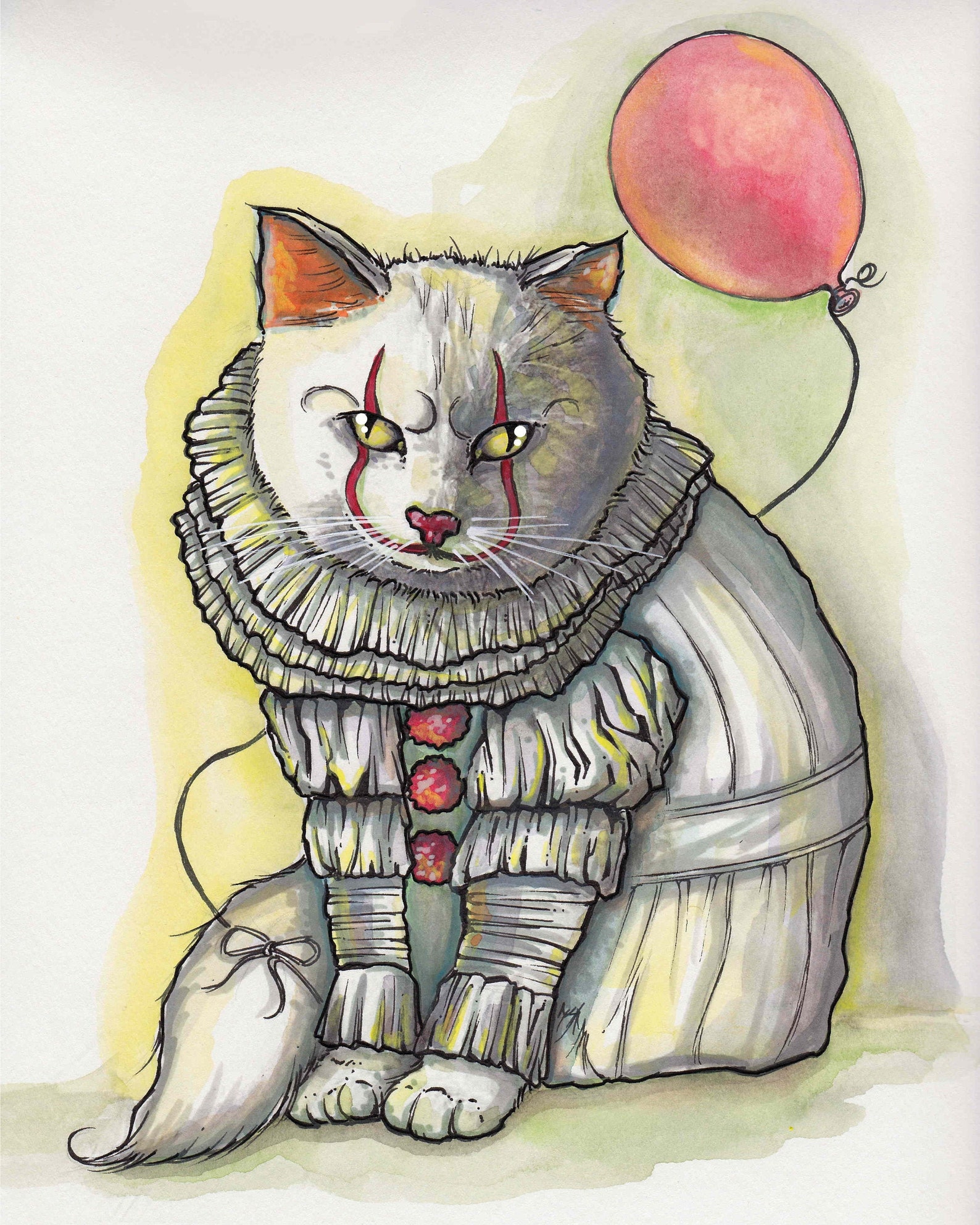 Pennywise Cat Fine Art Quality Print multiple Sizes / - Etsy