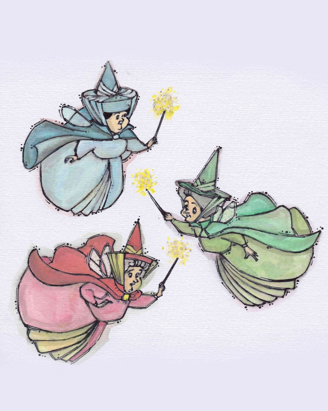 Three Good Fairies Fine Art Quality Print (multiple Sizes) / Sleeping ...