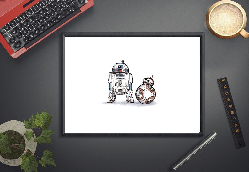 Star Wars Print multiple Sizes BB8 Art R2D2 Poster Star | Etsy