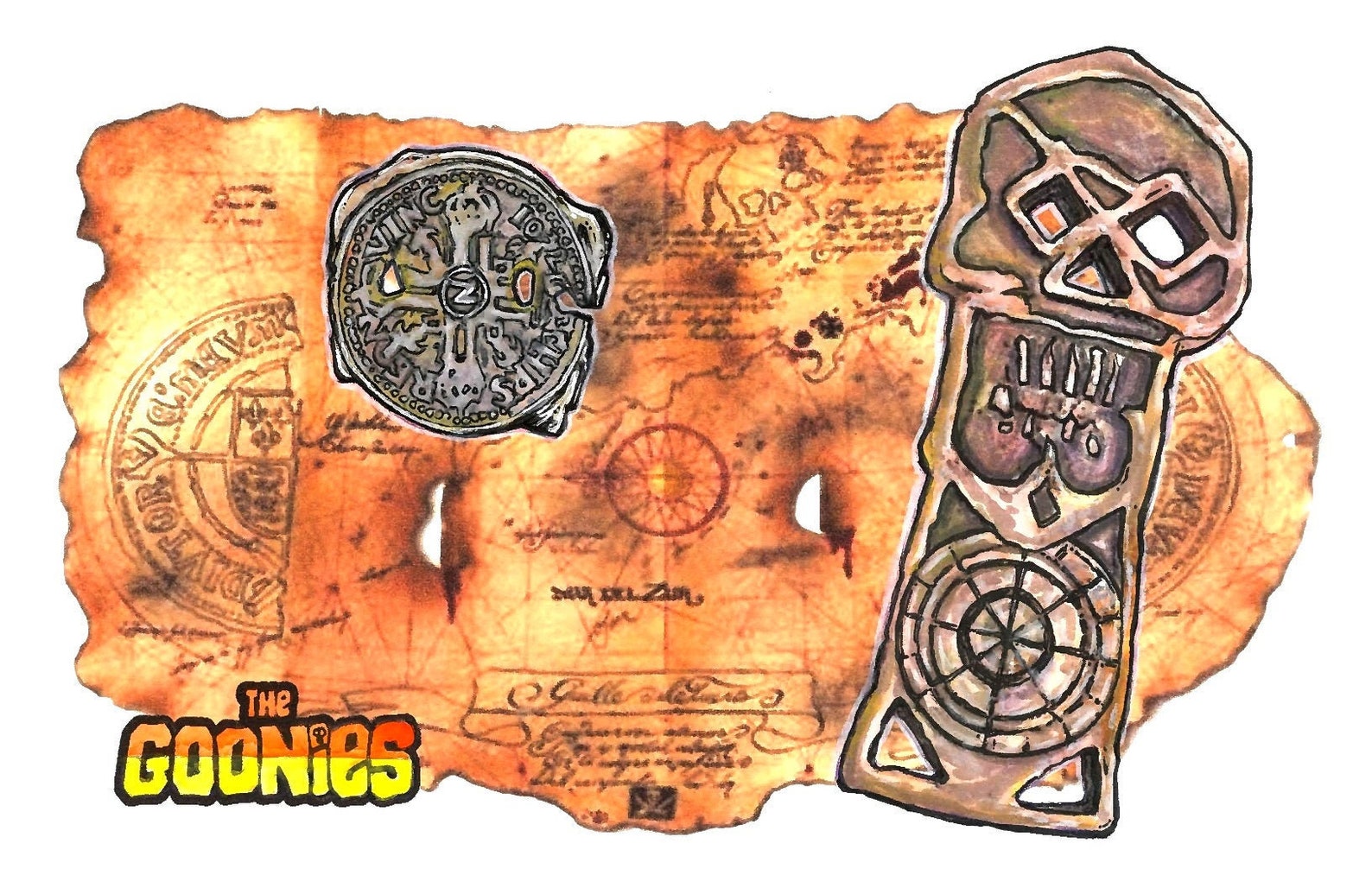 The Goonies Treasure Map Fine Art Quality Print Multiple Etsy Hong Kong