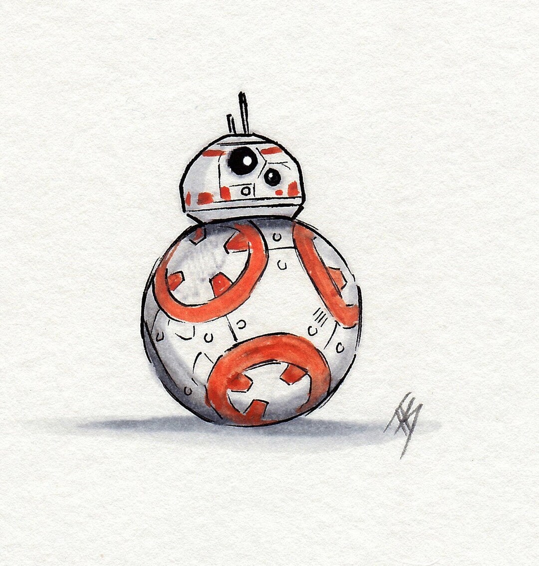 STAR WARS BB8 Fine Art Quality Print multiple Sizes / the Force Awakens ...