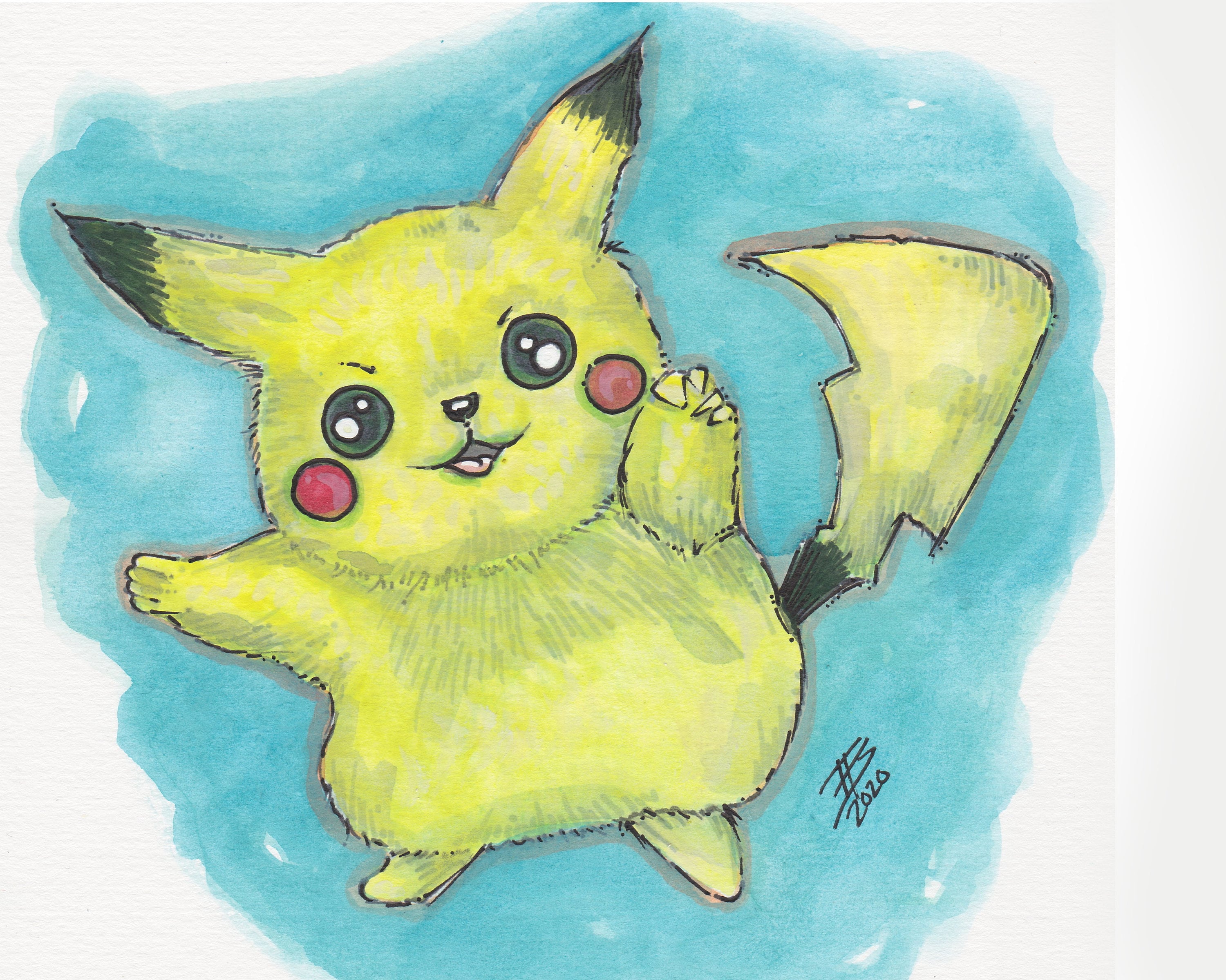 POKEMON PIKACHU Fine Art Quality Print multiple Sizes / | Etsy