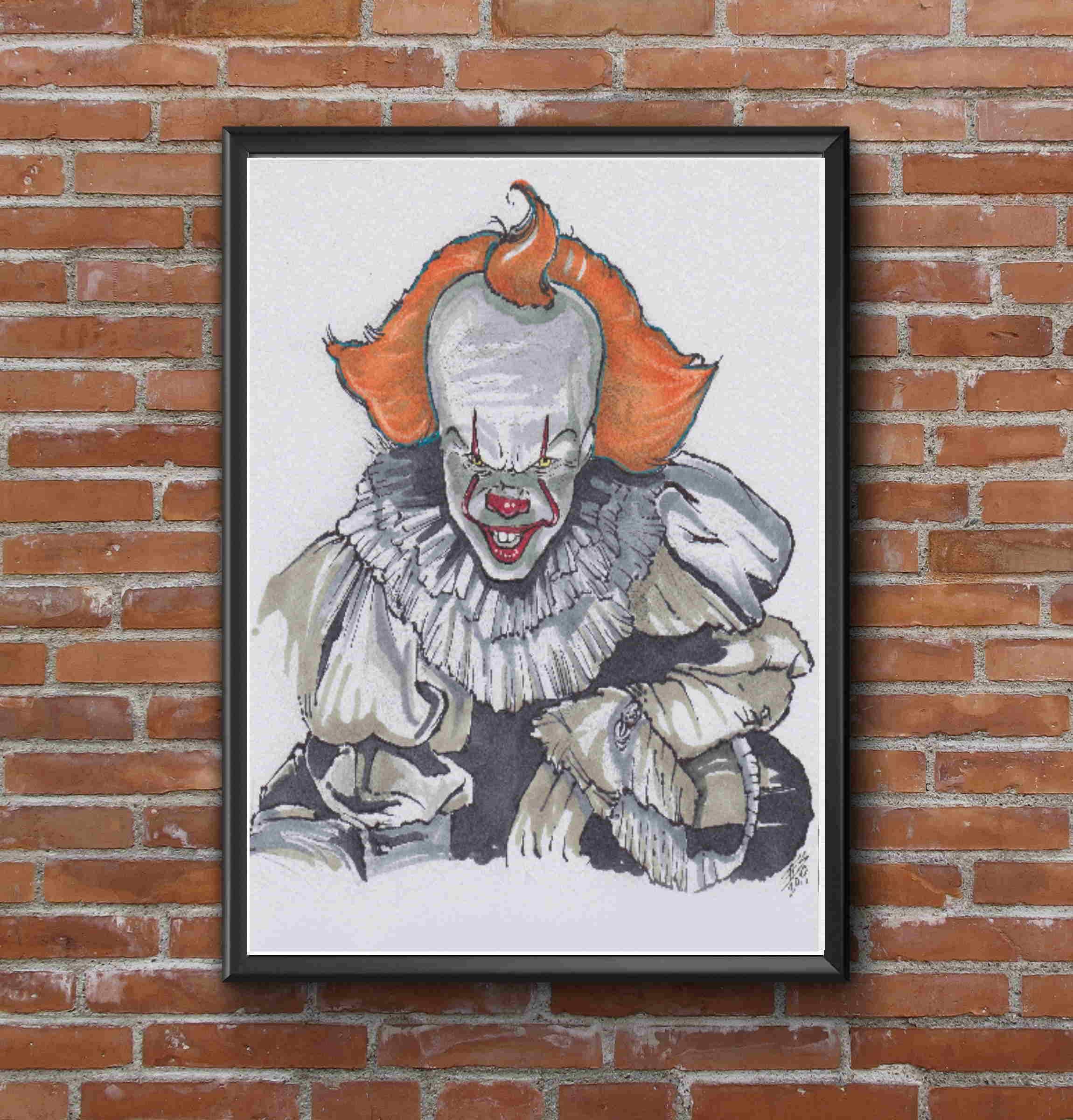 Creepy PENNYWISE CLOWN Fine Art Quality Print (multiple Sizes) / Creepy ...