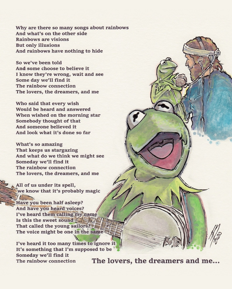 Kermit Portrait / Fine Art Quality Print (multiple Sizes) / Muppets ...