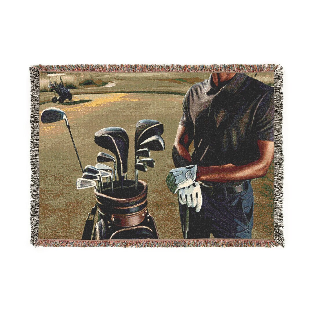 Golf Course Woven Blanket, Cozy Throw, Golf Decor, Gift for Golfer Dad ...