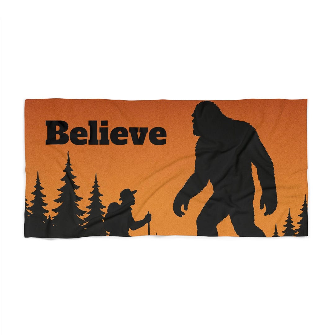 Bigfoot Beach Towel, Children's Pool Lake House Textile Boys Bathroom ...