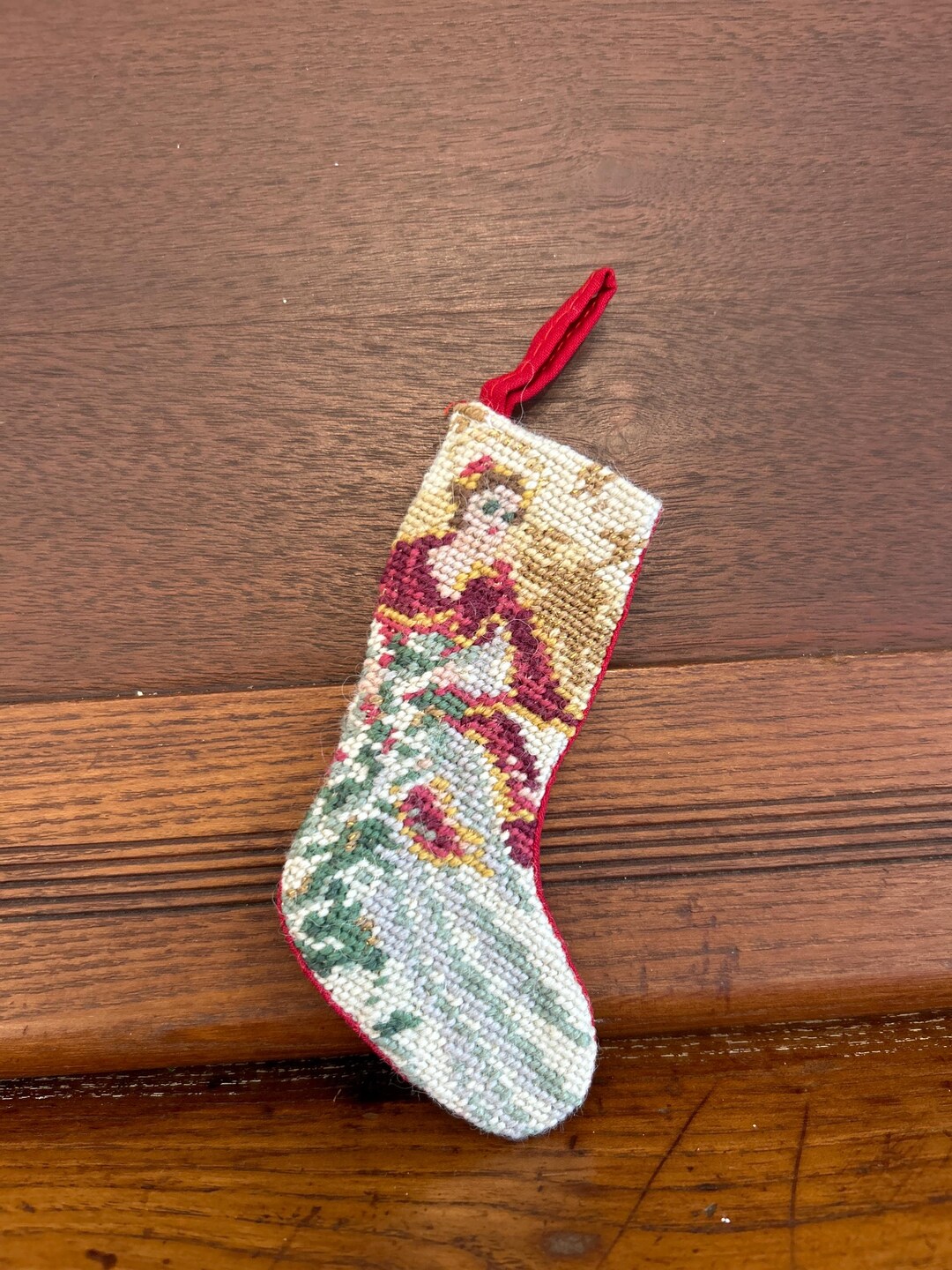 Mini Needlepoint Angel Stocking Christmas Ornament, Mini Stocking ...