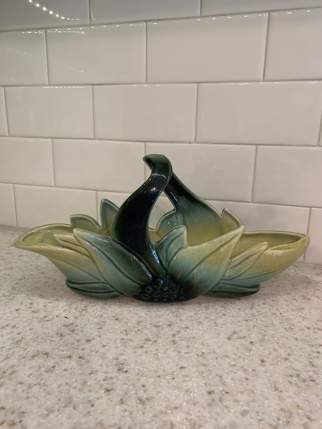 Vintage Hull Flower Shape Planter With Handle - Etsy