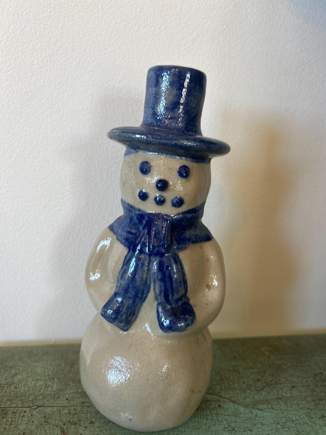 Beaumont Brothers Vintage Pottery Snowman Figurine, Salt Glazed Snowman ...
