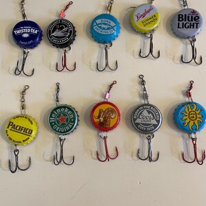 Bottle Cap Fishing Lures Choice of 2 With Hook Cover - Etsy