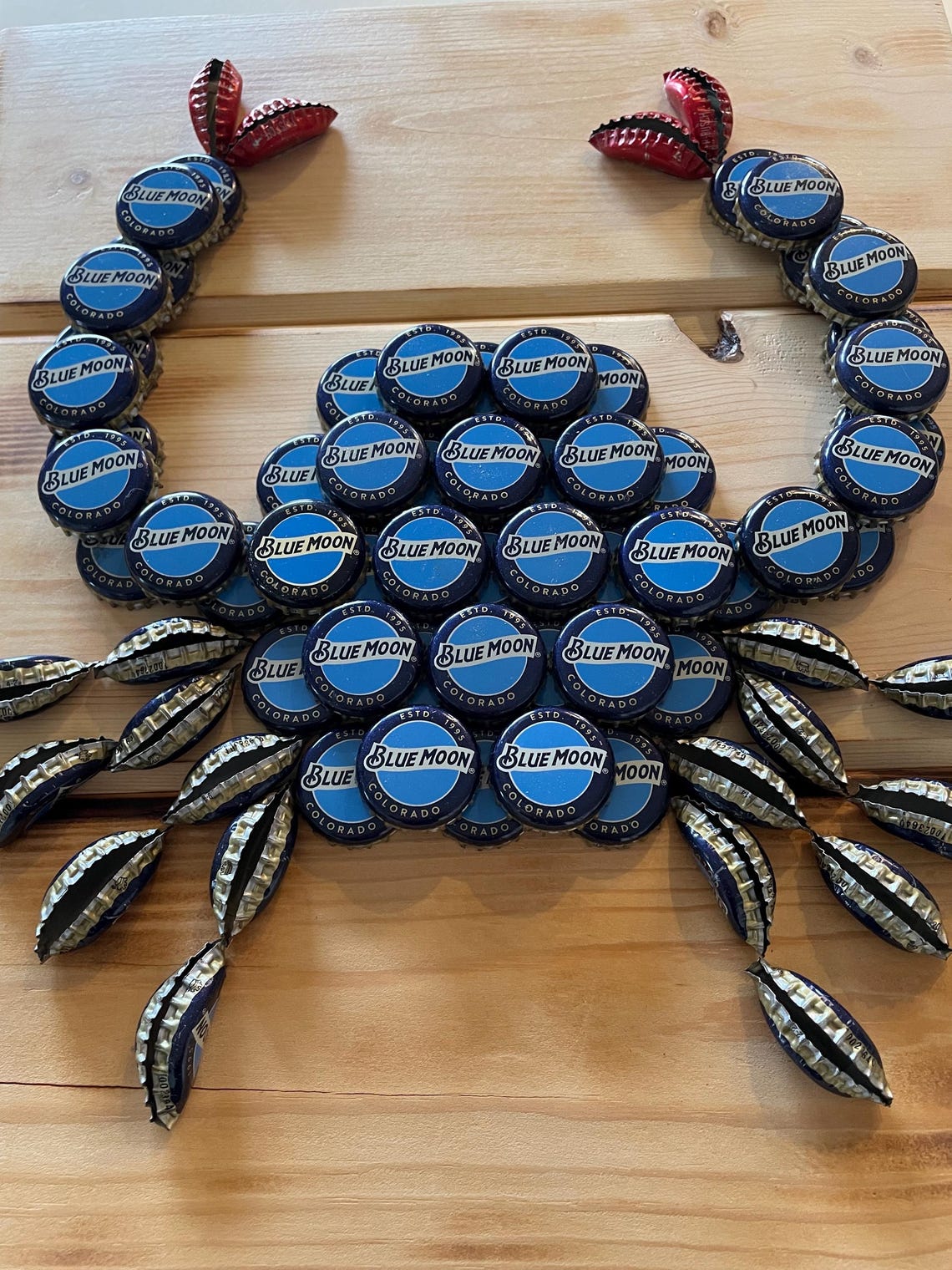 Blue Moon Beer Bottle Cap Crab Wall Hanging - Etsy