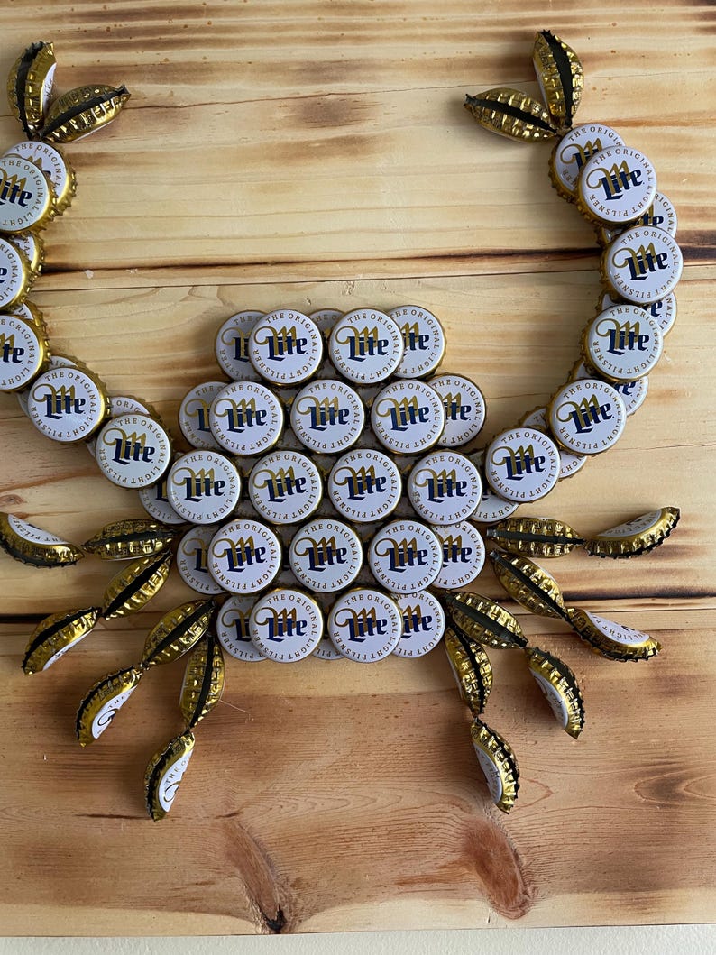 Miller Lite Beer Bottle Cap Crab Wall Hanging - Etsy