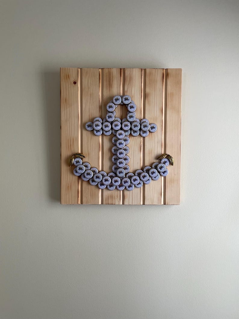 Bottle Cap Miller Lite Anchor Wall Hanging - Etsy