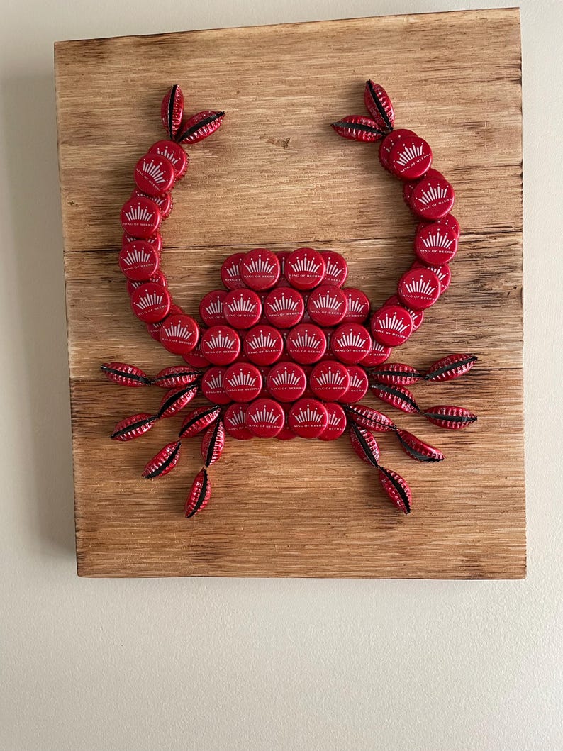 Budweiser Beer Bottle Cap Crab Wall Hanging - Etsy