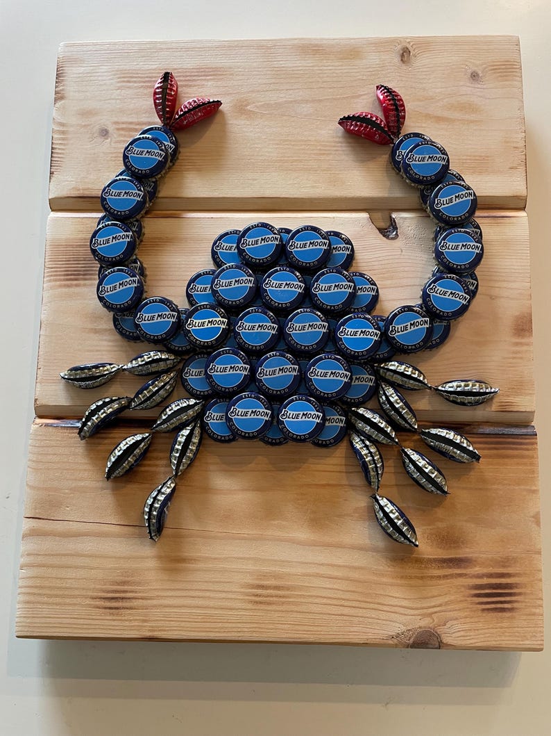 Blue Moon Beer Bottle Cap Crab Wall Hanging - Etsy