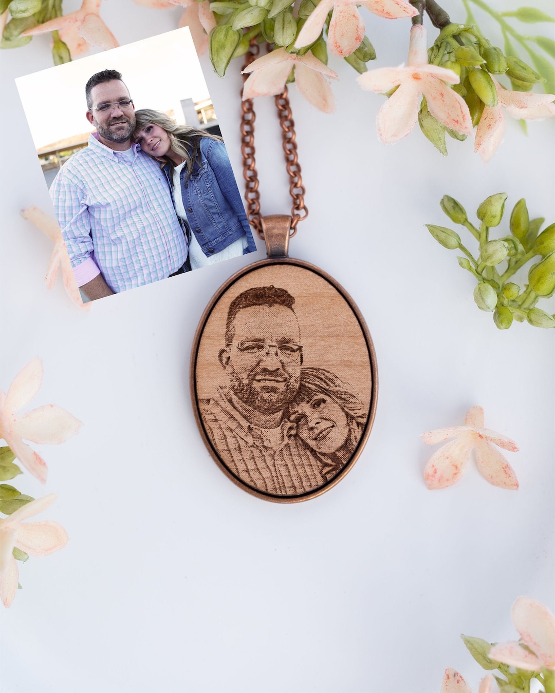 Personalized Photo Engraved Necklace - Etsy