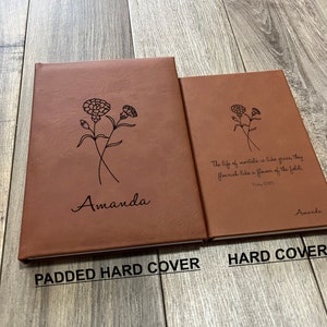 Birth Month Flower Name Journal, Personalized Gratitude Prayer Journal ...