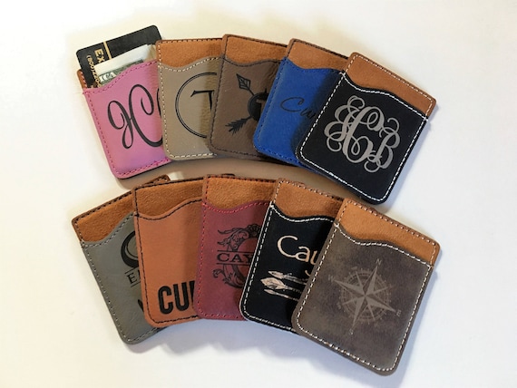 Monogrammed Cell Phone Card Holder Personalized Phone Wallet - Etsy