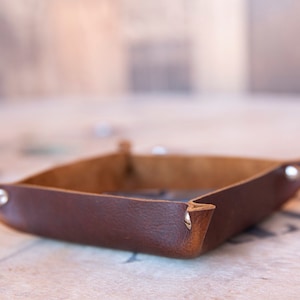 Monogrammed Valet Tray for Men Personalized Leather Catchall Engraved ...