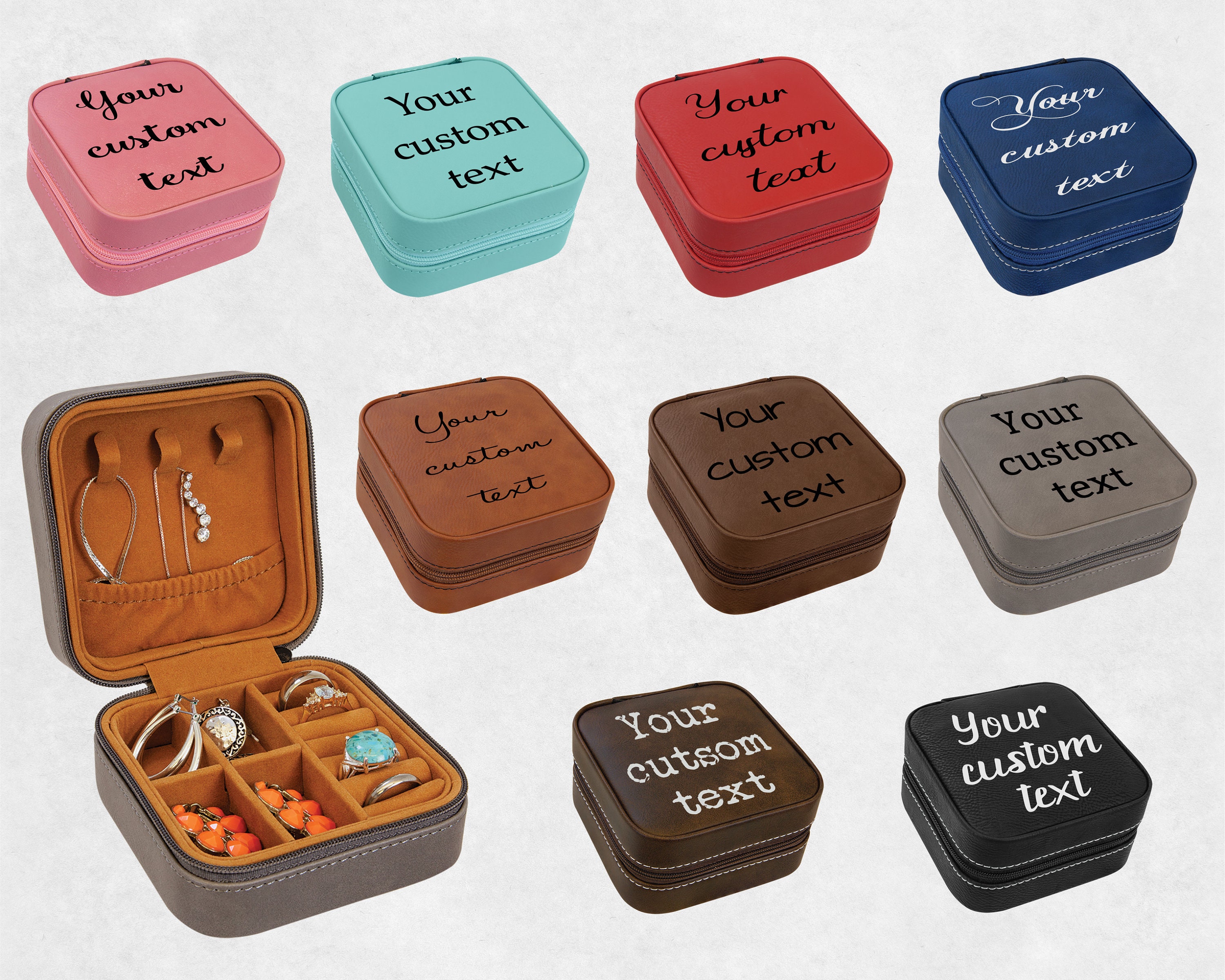 Personalized Jewelry Travel Case, Birth Month Flower Gift, Personalized ...